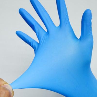 China Disposable Blue Nitrile Gloves S / M / L / XL Powder Free for sale