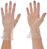 China Clear Powder Free Disposable Vinyl Gloves Large 100 Pack Medical Exam 240mm Length for sale