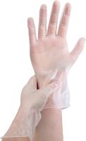 China Clear Powder Free Vinyl Disposable Gloves 100Pcs Box XS to XL Industrial Food Grade for sale