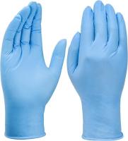 China Blue Heavy Duty Disposable Nitrile Gloves Latex Free Powder Free 100 Pcs Box for sale