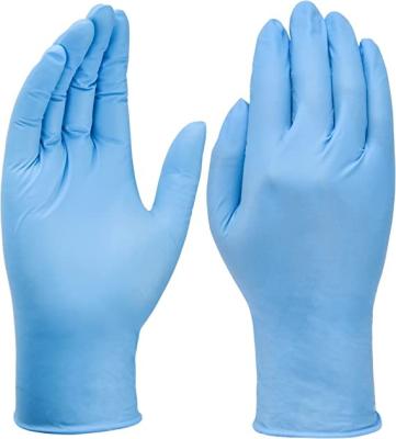 China Blue Heavy Duty Disposable Nitrile Gloves Latex Free Powder Free 100 Pcs Box for sale