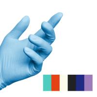 China Powder Free Nitrile Exam Gloves S M L XL 100pcs Box CE Certified Blue White Black for sale