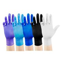China Powder Free Nitrile Gloves Food Grade Disposable Exam Gloves 240mm Length S M L XL for sale