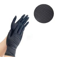 China Factory Direct Diamond Textured Black Pure Nitrile Gloves 8 Mil Car Repair for sale