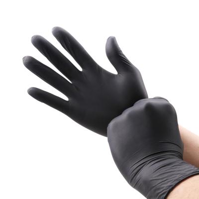 China Disposable Nitrile Gloves 100 Pack Latex Free Food Grade Black Sizes S XL for sale