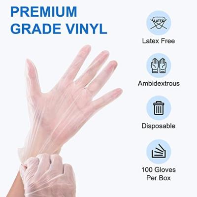 China Household Vinyl Gloves for Kitchen Cleaning Sizes XS to XXL 0.10mm Thickness for sale