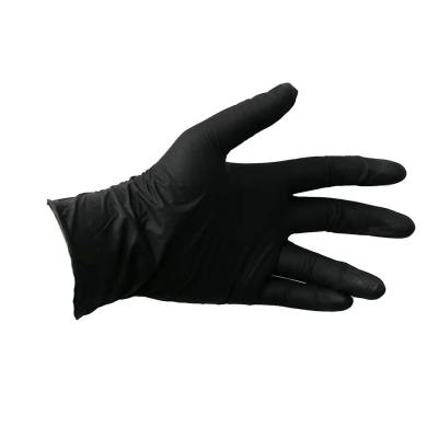 China Food Grade Black Nitrile Gloves Powder Free Disposable 100 Count Medium Size for sale
