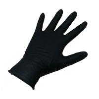 China Powder Free Black Nitrile Gloves 240mm Length 0.10mm Thickness Disposable Industrial for sale
