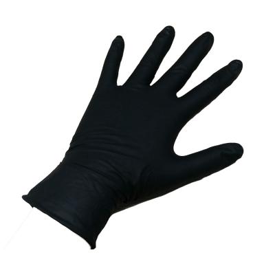 China Powder Free Black Nitrile Gloves 240mm Length 0.10mm Thickness Disposable Industrial for sale