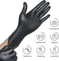 China Disposable Black Nitrile Gloves Large 6 Mil Extra Strength Powder Free for sale
