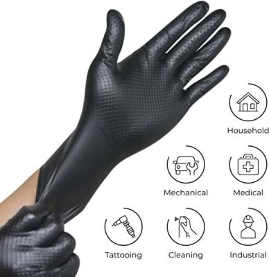 China Disposable Black Nitrile Gloves Large 6 Mil Extra Strength Powder Free for sale