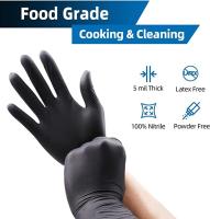 China Heavy Duty Black Diamond Textured Nitrile Disposable Gloves Industrial for sale