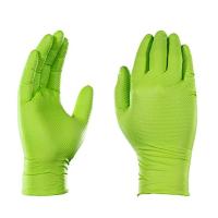 China Diamond Textured Nitrile Gloves 8 mil Chemical Resistant Industrial Orange Black M L XL for sale