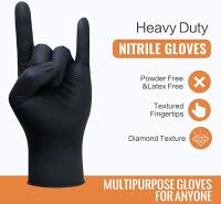 China Black Nitrile Disposable Gloves Diamond Grip Powder Free Gloves for sale