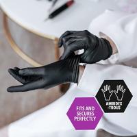 China Black Powder Free Nitrile Gloves 4mm Thick Medical Grade Disposable 100pcs/Box S-XL for sale