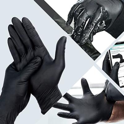 China Black Nitrile Gloves 4 Mil Small Powder Free Latex for sale