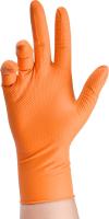 China Orange Blend Disposable Nitrile Gloves 8 Mil Diamond Pattern Waterproof Industrial for sale