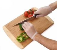 China 100PCS Vinyl Powder Free Gloves Food Grade Exam PVC Disposable 240mm Length for sale