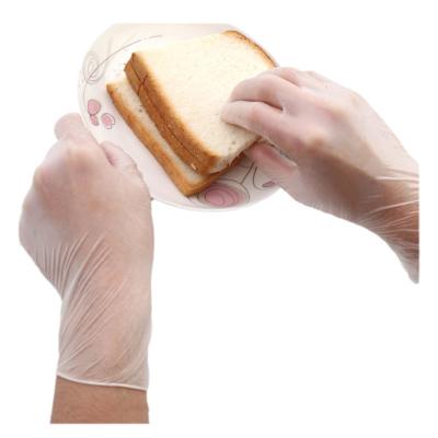 China Clear Vinyl Food Grade Disposable Gloves Powder Free Soft 100 Pcs Box for sale