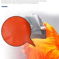 China Industrial Gloves Heavy Duty Nitrile Work Gloves Powder Free Diamond Pattern for sale