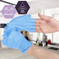 China Disposable Blue Nitrile Gloves 100pcs Waterproof Oil Proof S M L XL for sale