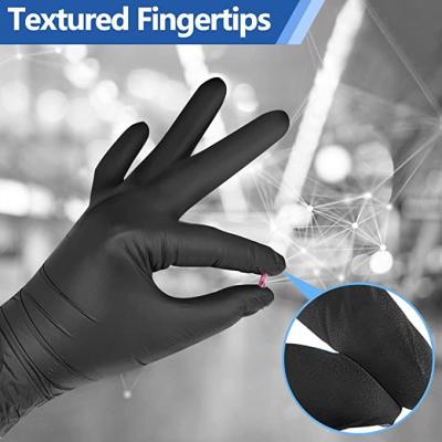 China Black Nitrile Disposable Mechanic Gloves 5 Mil Oil Resistant Work Gloves 100 Pcs Box for sale