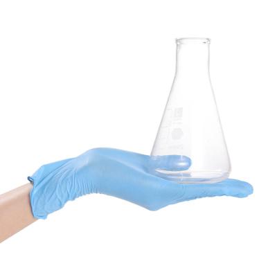 China Blue Nitrile Disposable Gloves 100 Pack Powder Free Latex Free Food Safe 240mm Length for sale
