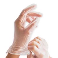 China Food Grade Transparent Vinyl Gloves 3.5 Mil Thick Disposable Kitchen Oil Proof SMLXL for sale