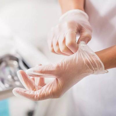 China Powder Free Food Grade Vinyl Disposable Gloves 3.5 Mil Thickness for Household Cleaning for sale