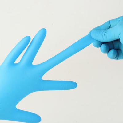 China Disposable Medical Powder Free Blue Nitrile Gloves 3.5 Mil Thick S M L XL for sale