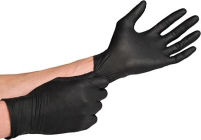 China General Purpose Working Black Diamond Textured Nitrile Gloves 6mil for sale
