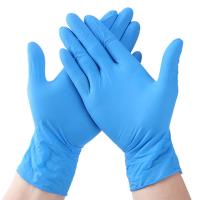 China Blue Nitrile Exam Gloves 3.5Mil Powder Free Medical Disposable S/M/L/XL for sale