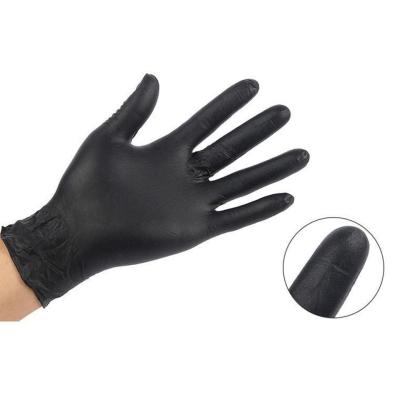 China Custom Logo Chemical Resistant Black Nitrile Glove Work Cleaning Disposable for sale