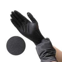 China Mechanical Repair Machine 8mil Black Nitrile Vinyl Blend Gloves Diamond Pattern for sale