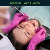 China Pink OEM Exam Nitrile Gloves Powder Free Disposable 240mm Length 0.10mm Thickness for sale