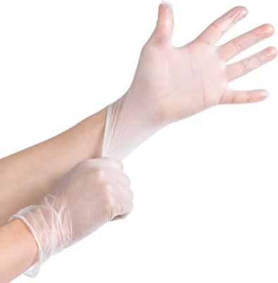 China Disposable Clear Vinyl Gloves 0.10mm Thickness Food Grade Industrial Use Powder Free for sale
