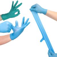 China Blue Disposable Powder Free Nitrile Gloves Hand Protection for sale