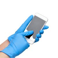 China Nitrile Inspection Protective Disposable Dishwashing Gloves Blue for sale