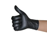 China Multipurpose Mechanic Gloves Industrial Diamond Textured Nitrile Orange Black for sale