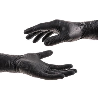 China Industrial Heavy Duty Nitrile Work Gloves Powder Free Diamond Pattern for sale