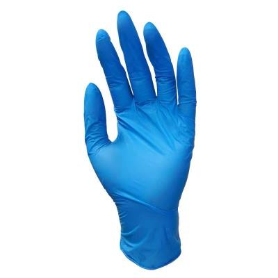 China Blue Powder Free Non Medical Disposable Nitrile Gloves 3.2mil Thick S M L XL for sale