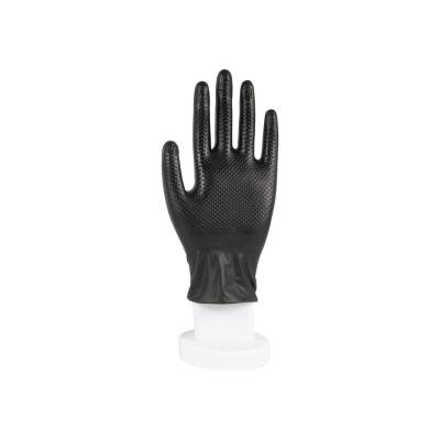 China Heavy Duty Working Diamond Nitrile Gloves Disposable for sale