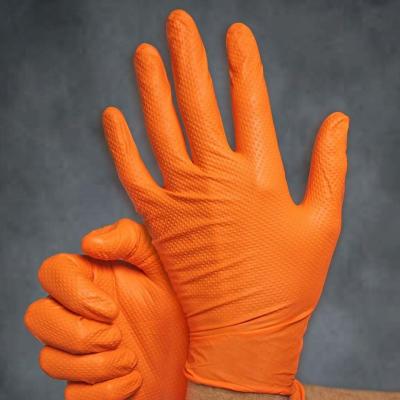 China Disposable Diamond Grain Nitrile Gloves Protective XS - XL Size for sale