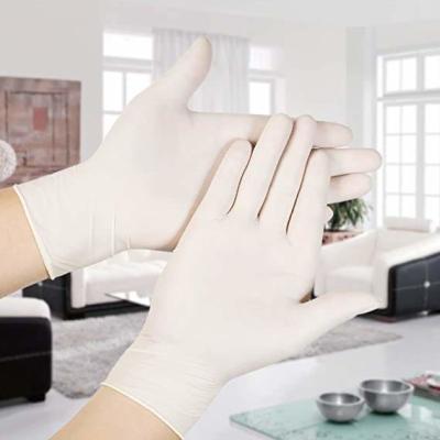 China Non Sterile Disposable White Latex Gloves 240mm Length for Dental Examination for sale
