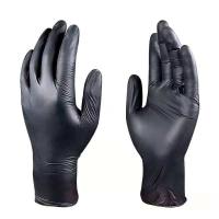 China Black Disposable Nitrile Vinyl Blend Gloves Powder Free 6 Mil 100 Pcs for Cleaning for sale