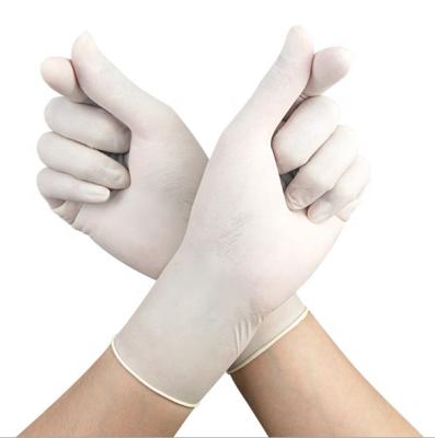 China Orthopaedic Latex Powder Free Gloves Extra Thick White Color 100pcs Box Size XS-XXXL for sale
