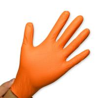 China Black / Green Diamond Textured Nitrile Work Gloves Powder Free for sale
