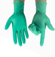 China AI 650 Aloe Vera Nitrile Exam Gloves Disposable Medical 240mm Length S M L XL for sale