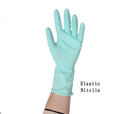 China Custom Disposable Protective Green Color Nitrile Gloves With Aloe Vera for sale