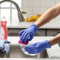 China Powder Free Full Coated Nitrile Examination Gloves 6mil Thickness 100pcs Box for sale